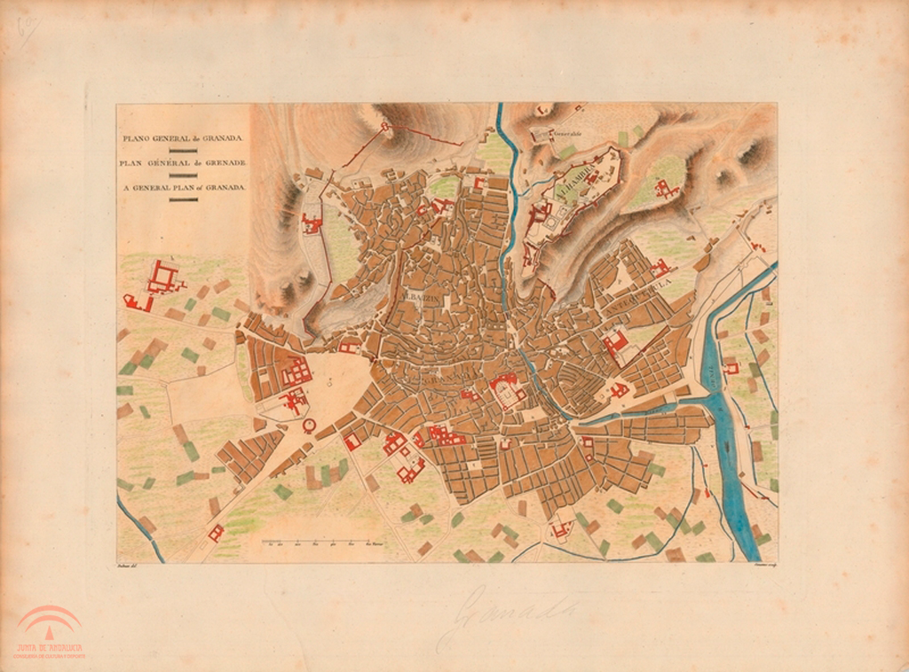 "Plano general de Granada. Plan général de Grenade. A general plan of ...